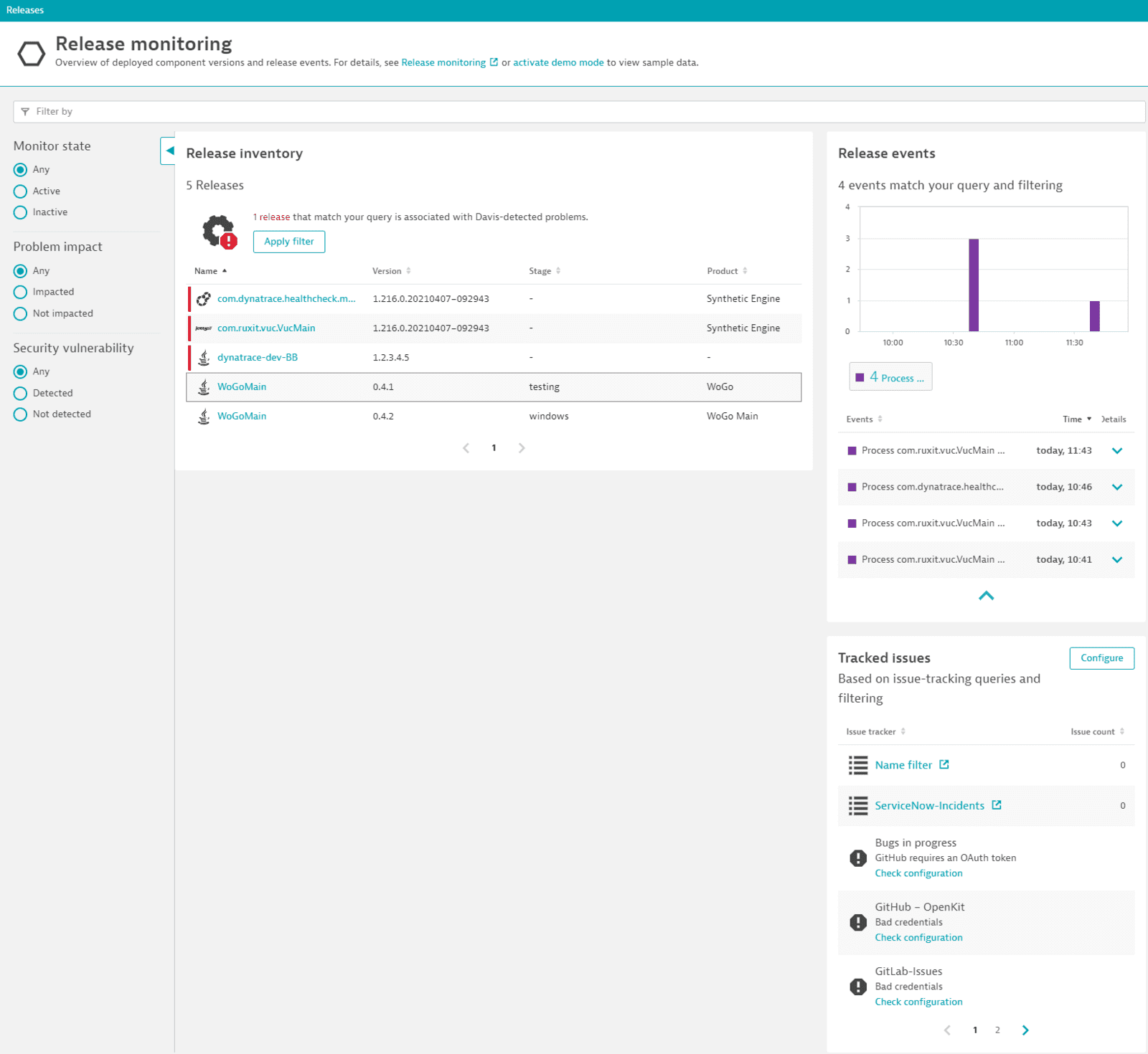 Monitor releases with Dynatrace — Dynatrace Docs