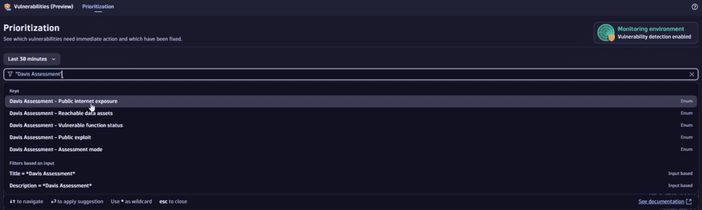 Prioritize vulnerabilities — Dynatrace Docs