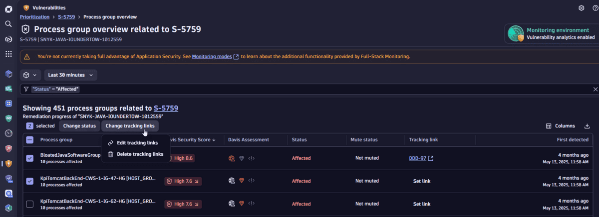 Address remediation — Dynatrace Docs