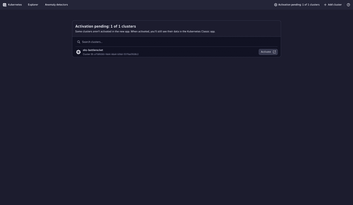 Enable Kubernetes Experience For Existing Clusters — Dynatrace Docs