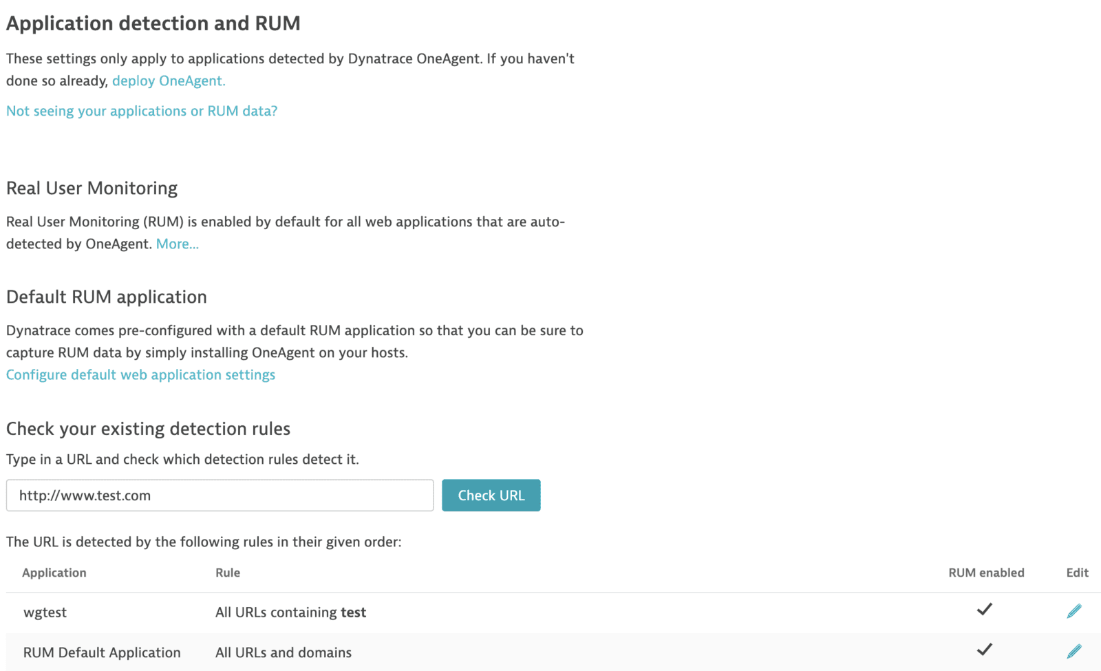 Check application detection rules — Dynatrace Docs