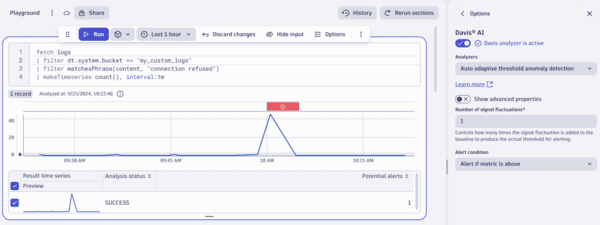 Create log alerts for a log event or summary of log data — Dynatrace Docs