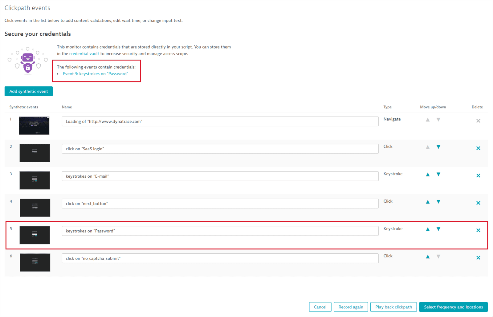 Record a browser clickpath — Dynatrace Docs