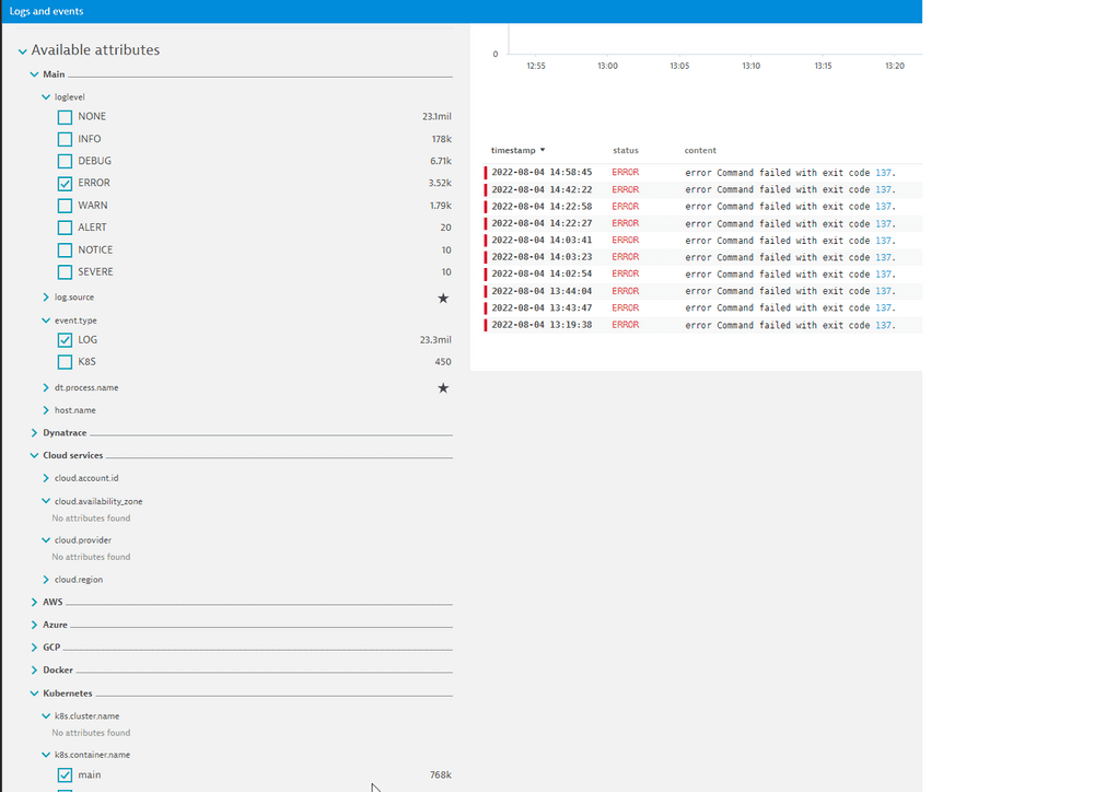 Logs and events viewer — Dynatrace Docs