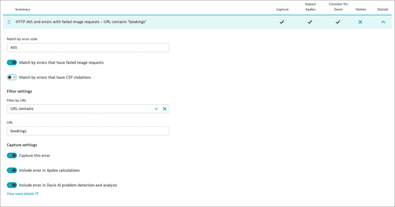 Configure Error Detection For Web Applications — Dynatrace Docs 0475