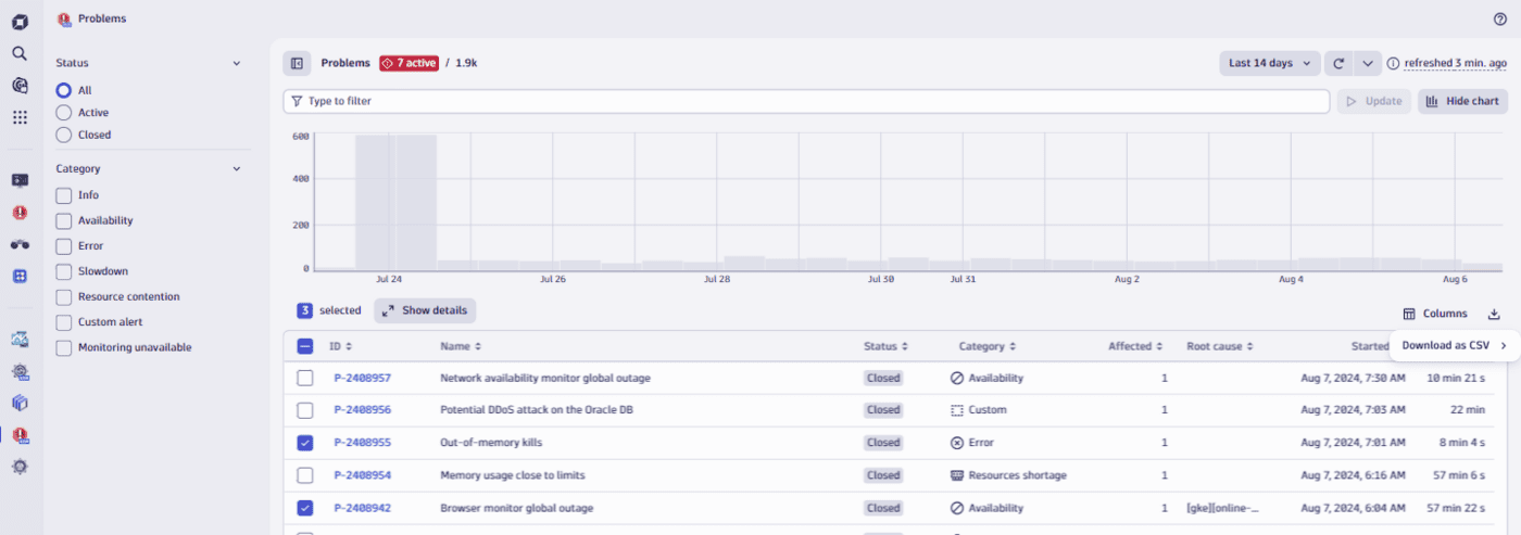 Problems app — Dynatrace Docs