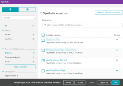 Create a single-URL browser monitor — Dynatrace Docs