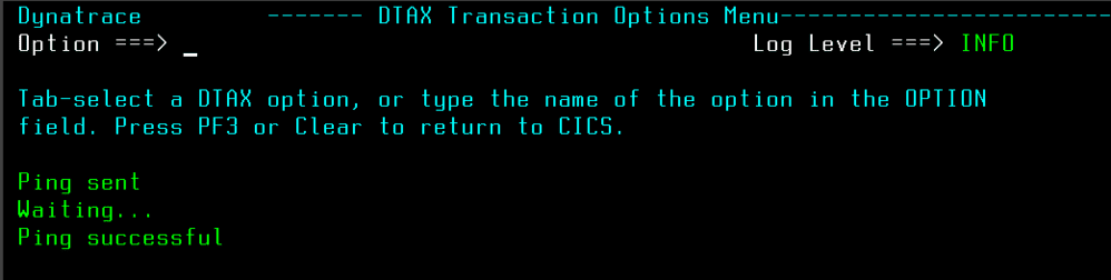 Manage the CICS module via DTAX transactions — Dynatrace Docs