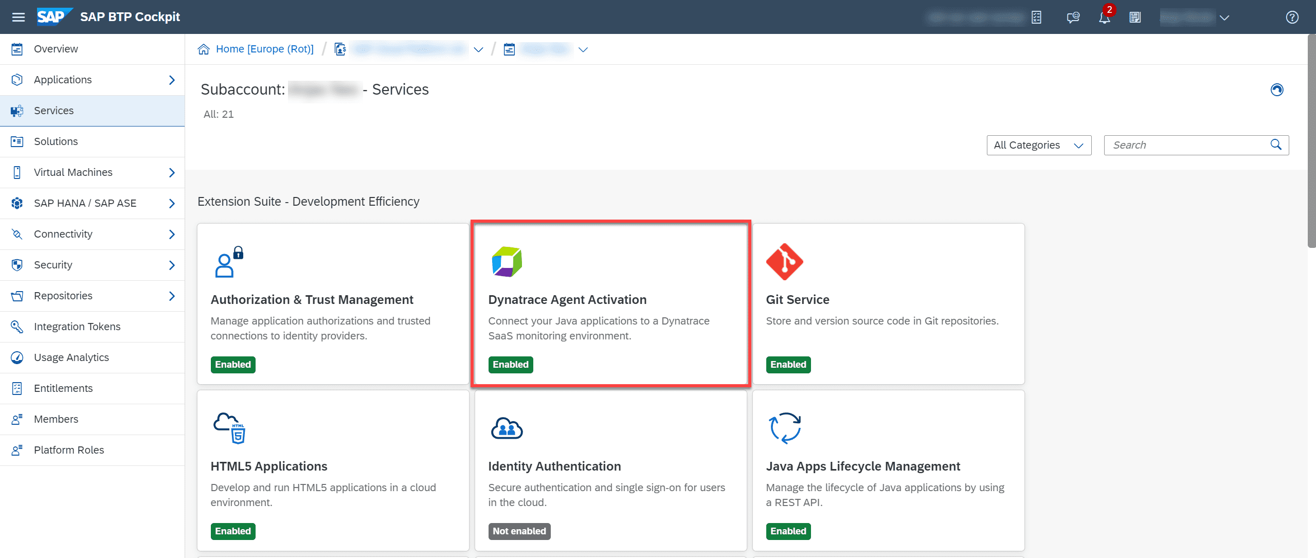 Deploy OneAgent on SAP Business Technology Platform for application ...