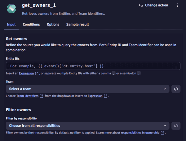 Actions for Ownership — Dynatrace Docs