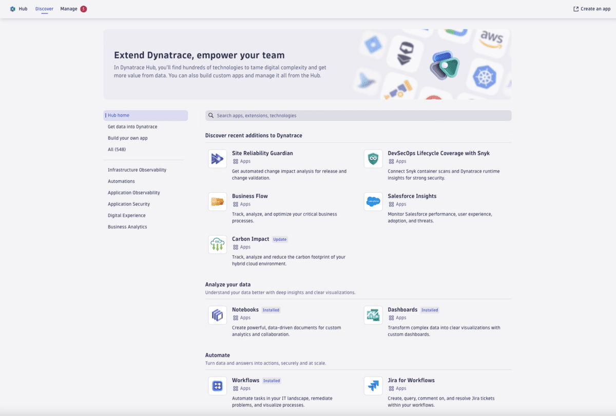 Dynatrace Hub — Dynatrace Docs