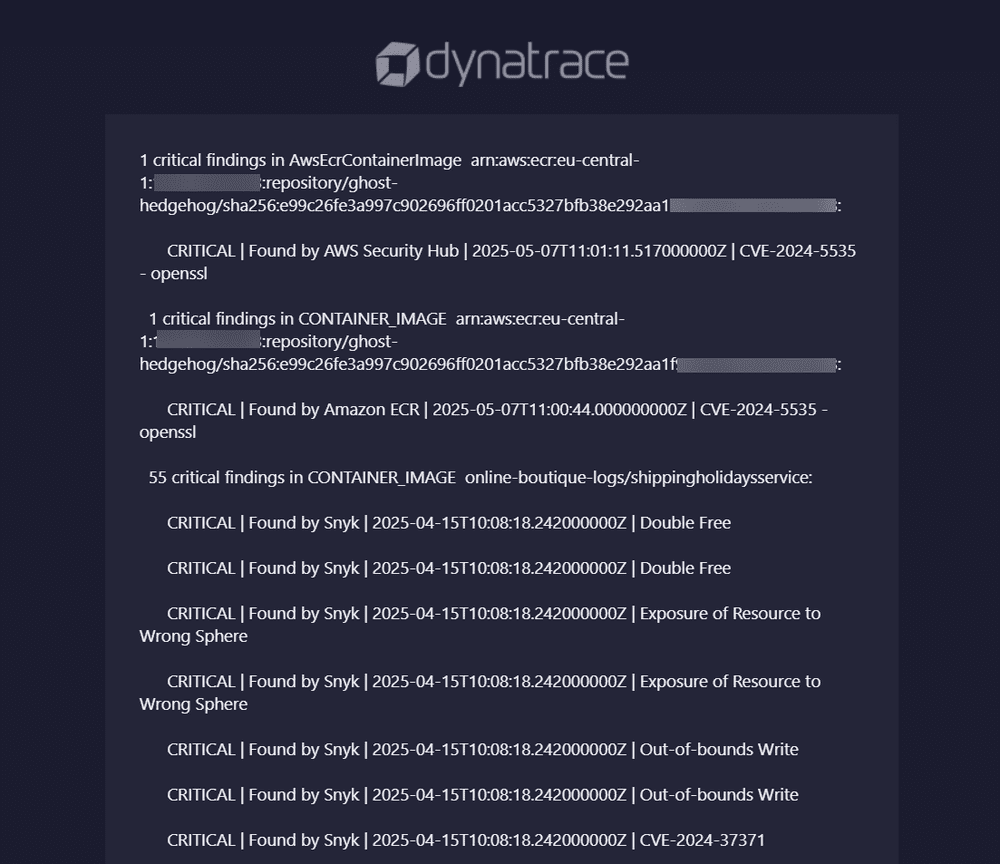 Automate And Orchestrate Security Findings — Dynatrace Docs 7493