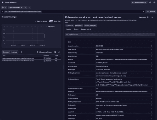 Detect threats in cloud-native environments using workflows — Dynatrace Docs