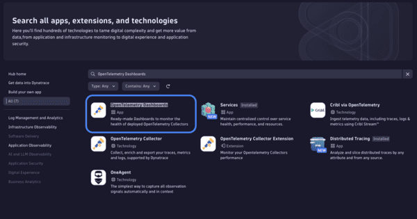 OpenTelemetry Collector self-monitoring — Dynatrace Docs