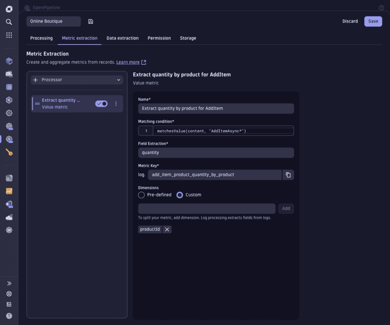 Parse log lines and extract a metric — Dynatrace Docs