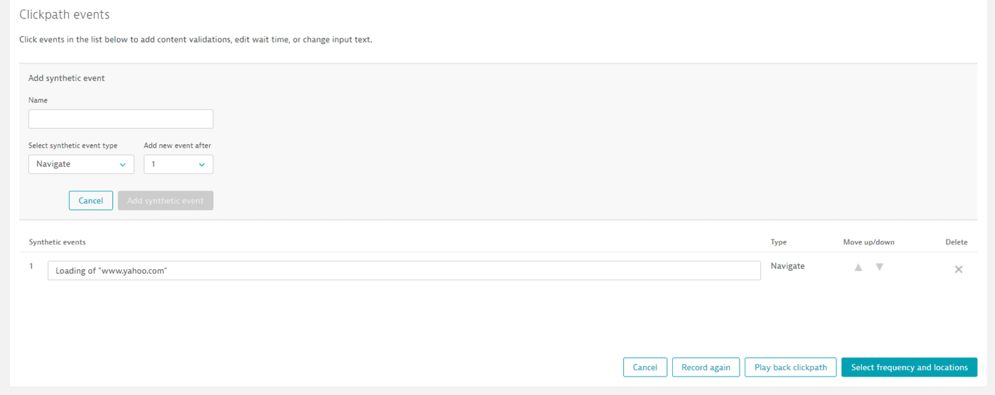 Record a browser clickpath — Dynatrace Docs