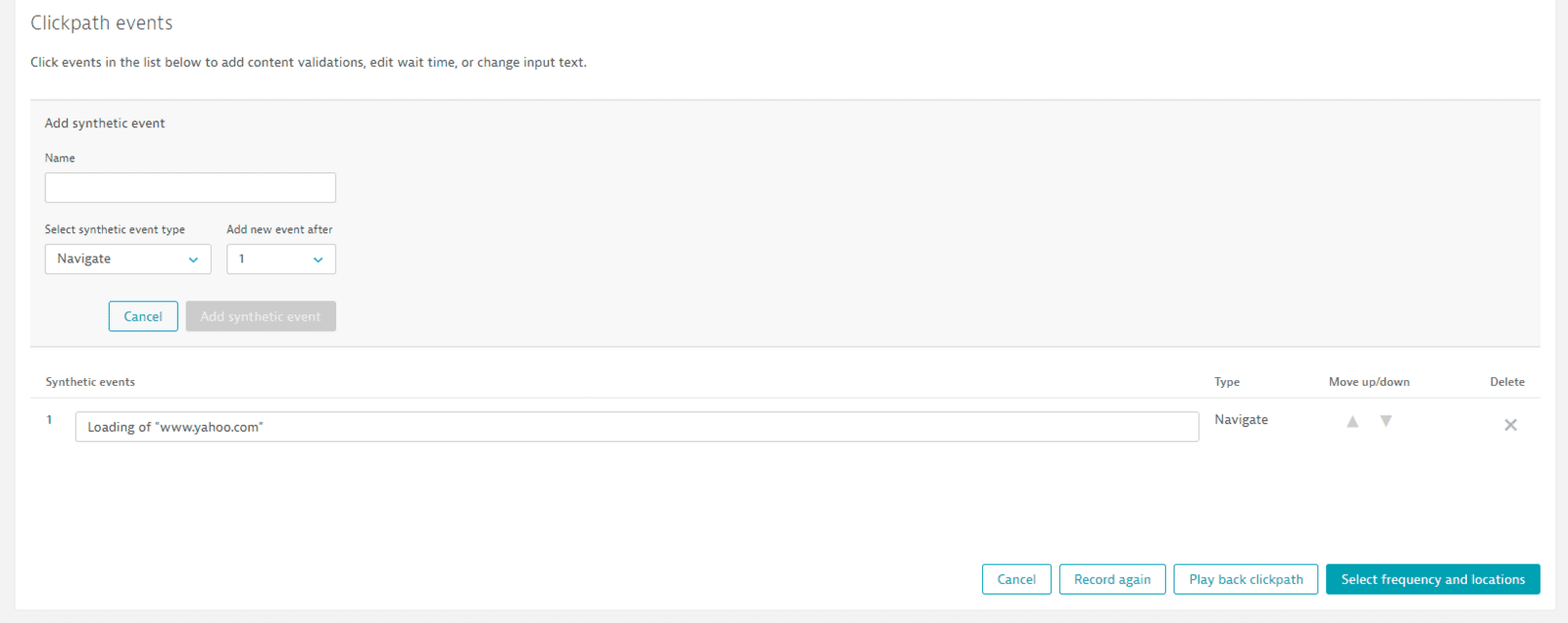 Record a browser clickpath — Dynatrace Docs