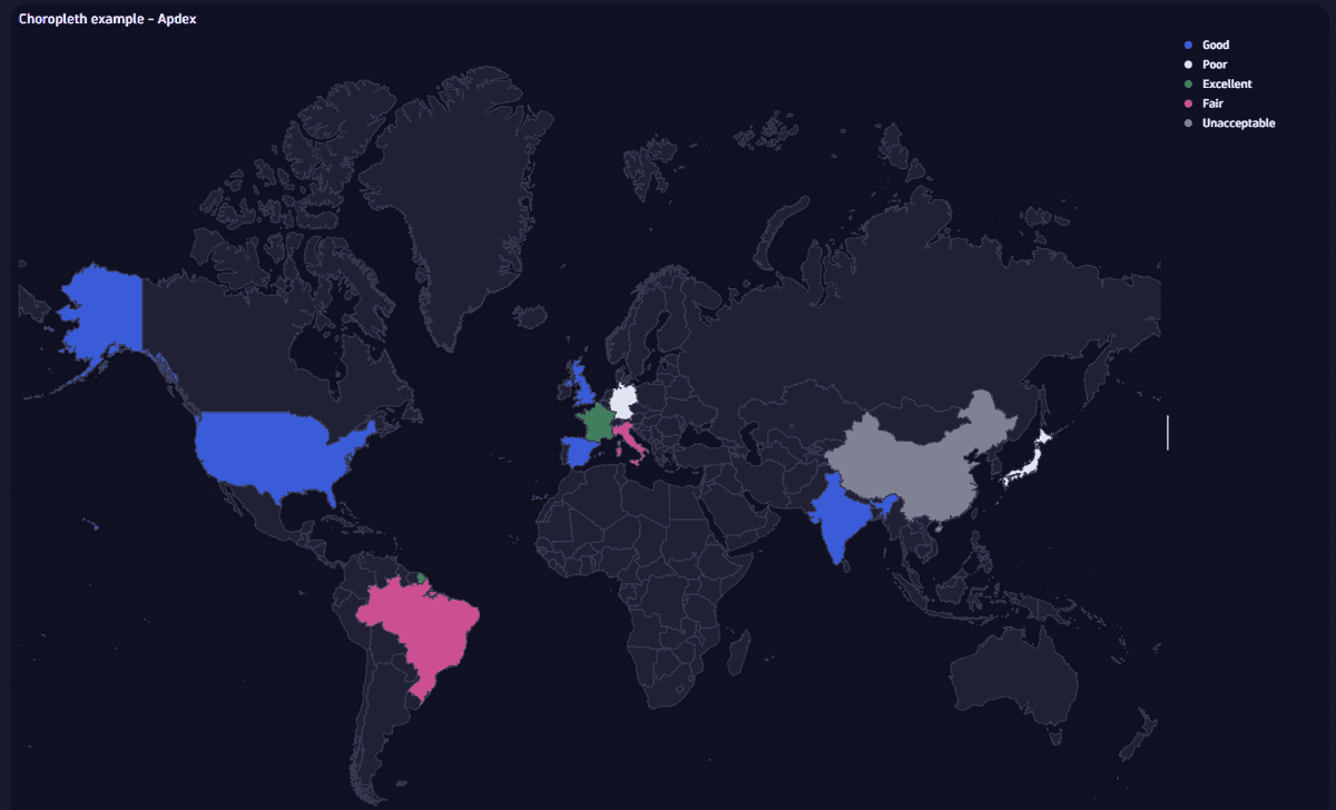 Choropleth map visualization — Dynatrace Docs