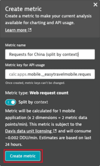 Create calculated metrics for custom applications — Dynatrace Docs