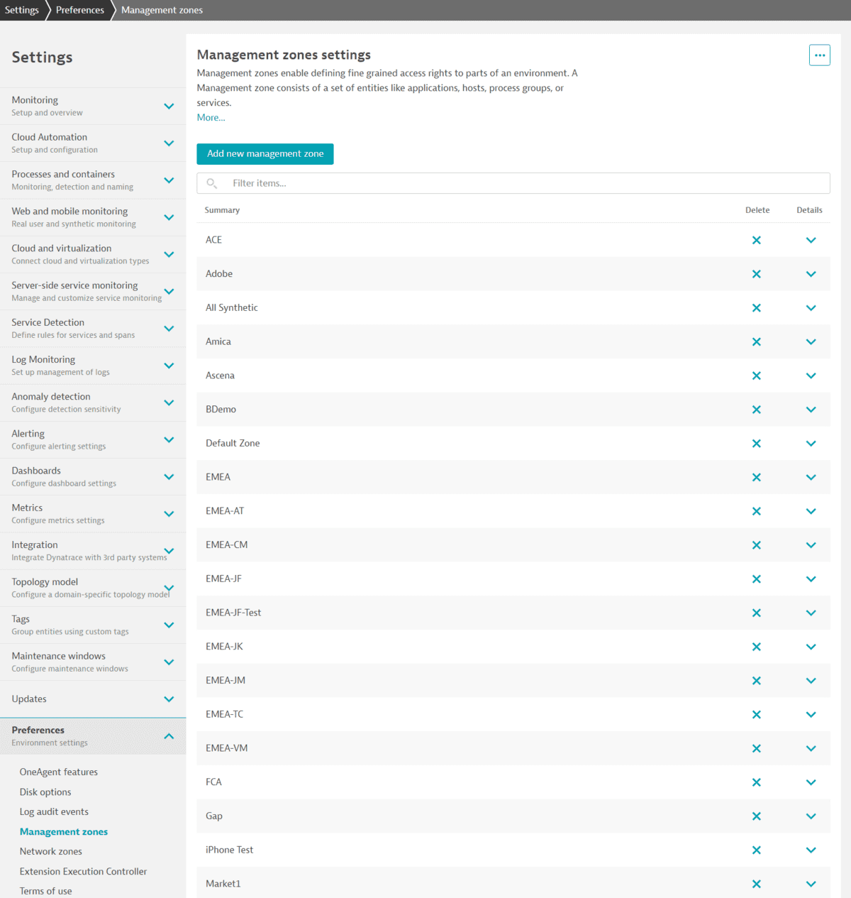 Set up management zones — Dynatrace Docs