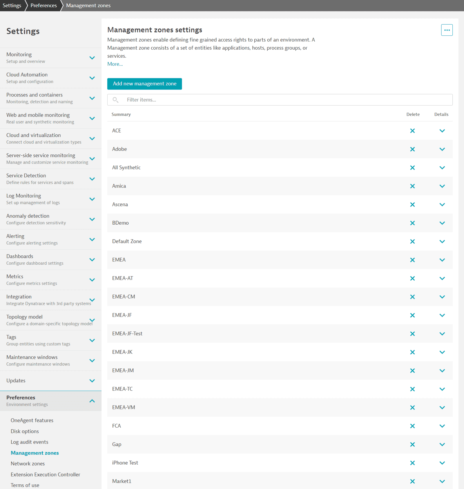 Set up management zones — Dynatrace Docs