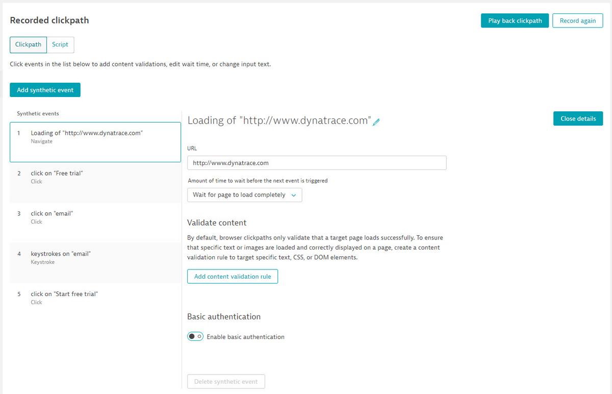 Configure browser monitors — Dynatrace Docs