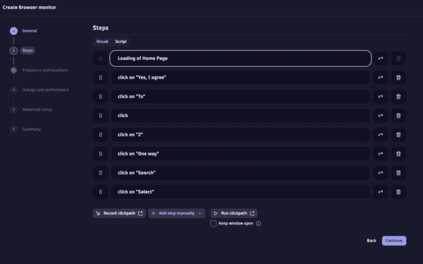 Create and configure a browser monitor — Dynatrace Docs