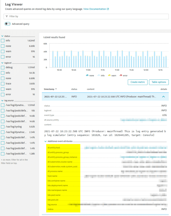 Log events — Dynatrace Docs