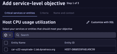 Create service-level objectives — Dynatrace Docs
