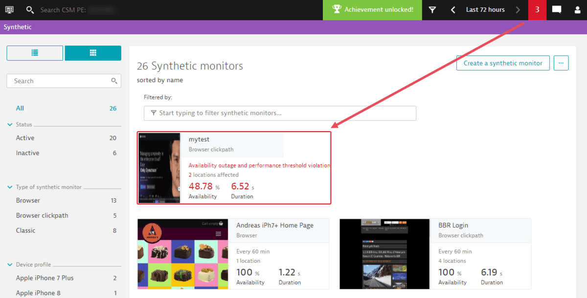 Synthetic alerting overview — Dynatrace Docs
