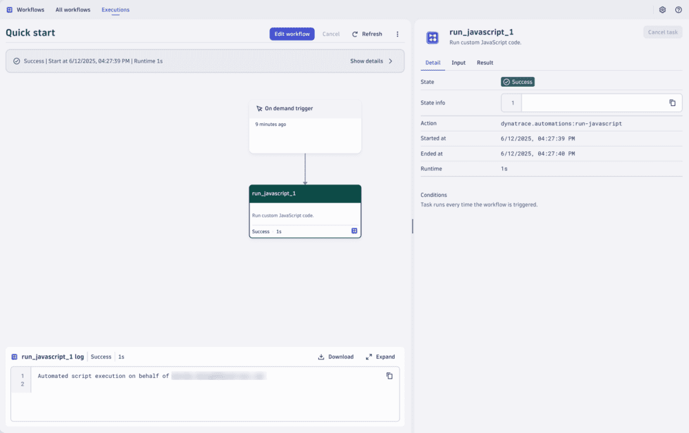 Workflows quick start guide — Dynatrace Docs