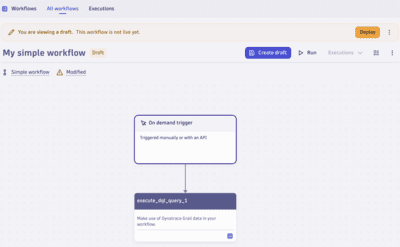 Create a simple workflow in Dynatrace Workflows — Dynatrace Docs