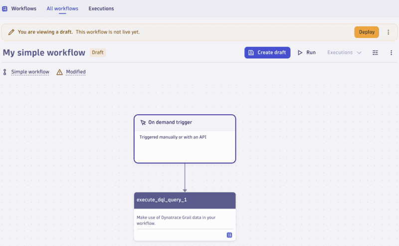 Create A Simple Workflow In Dynatrace Workflows — Dynatrace Docs
