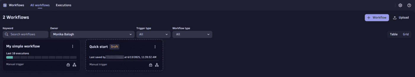 Create workflows in Dynatrace Workflows — Dynatrace Docs