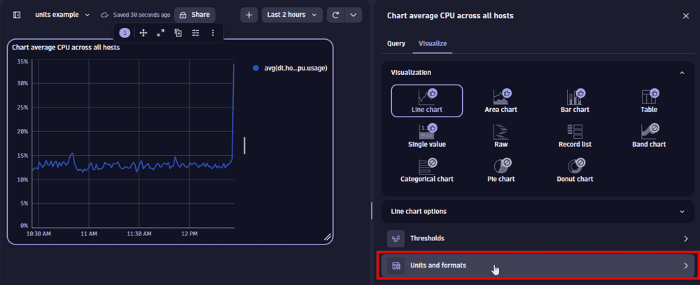 Table visualization — Dynatrace Docs