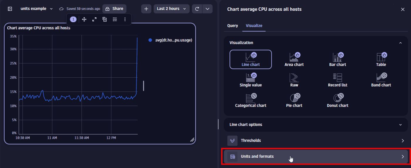 Table visualization — Dynatrace Docs