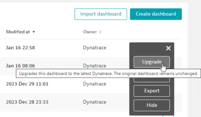 Upgrade guide – Dashboards Classic to Dashboards app — Dynatrace Docs