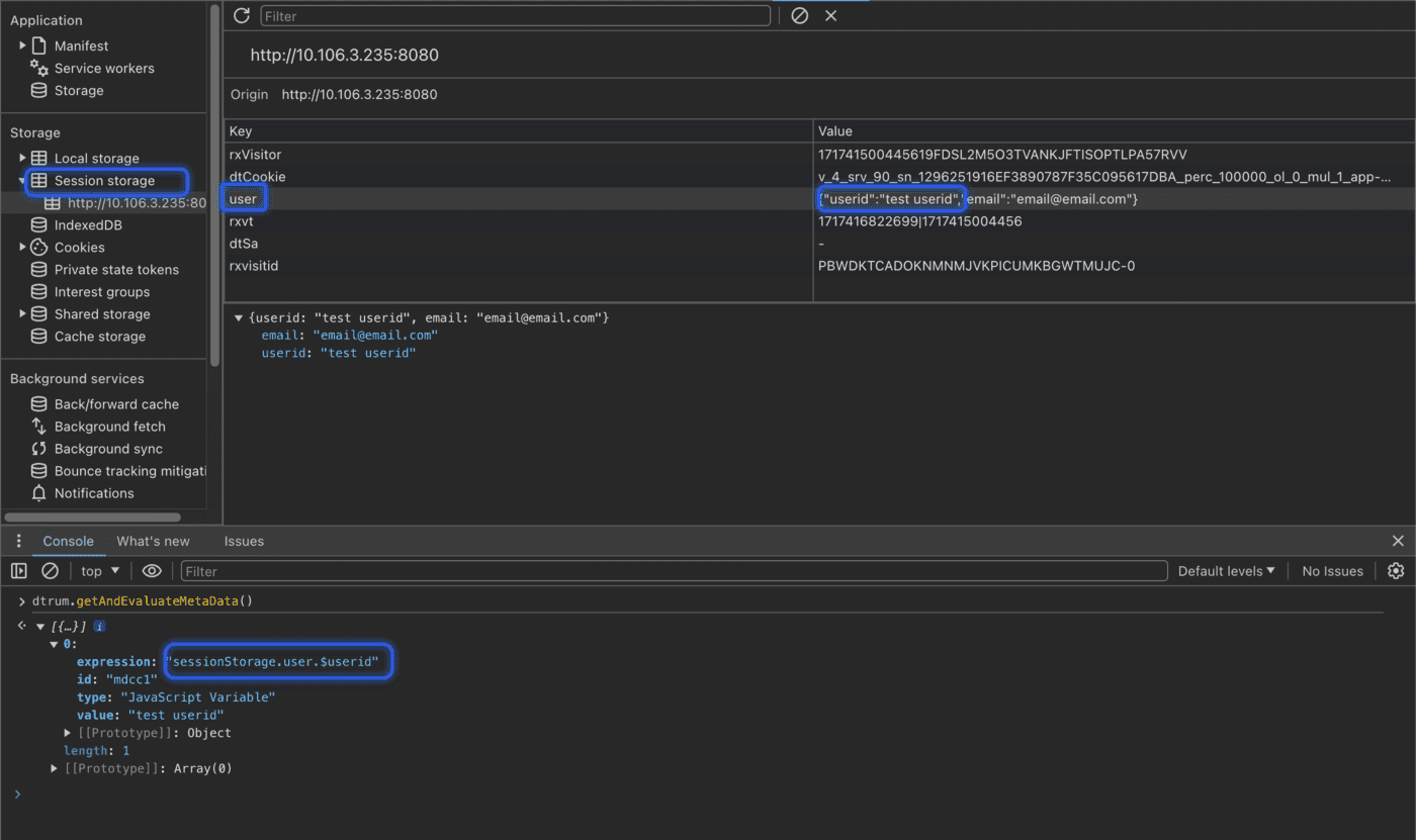 Define user action and user session properties for web applications — Dynatrace Docs