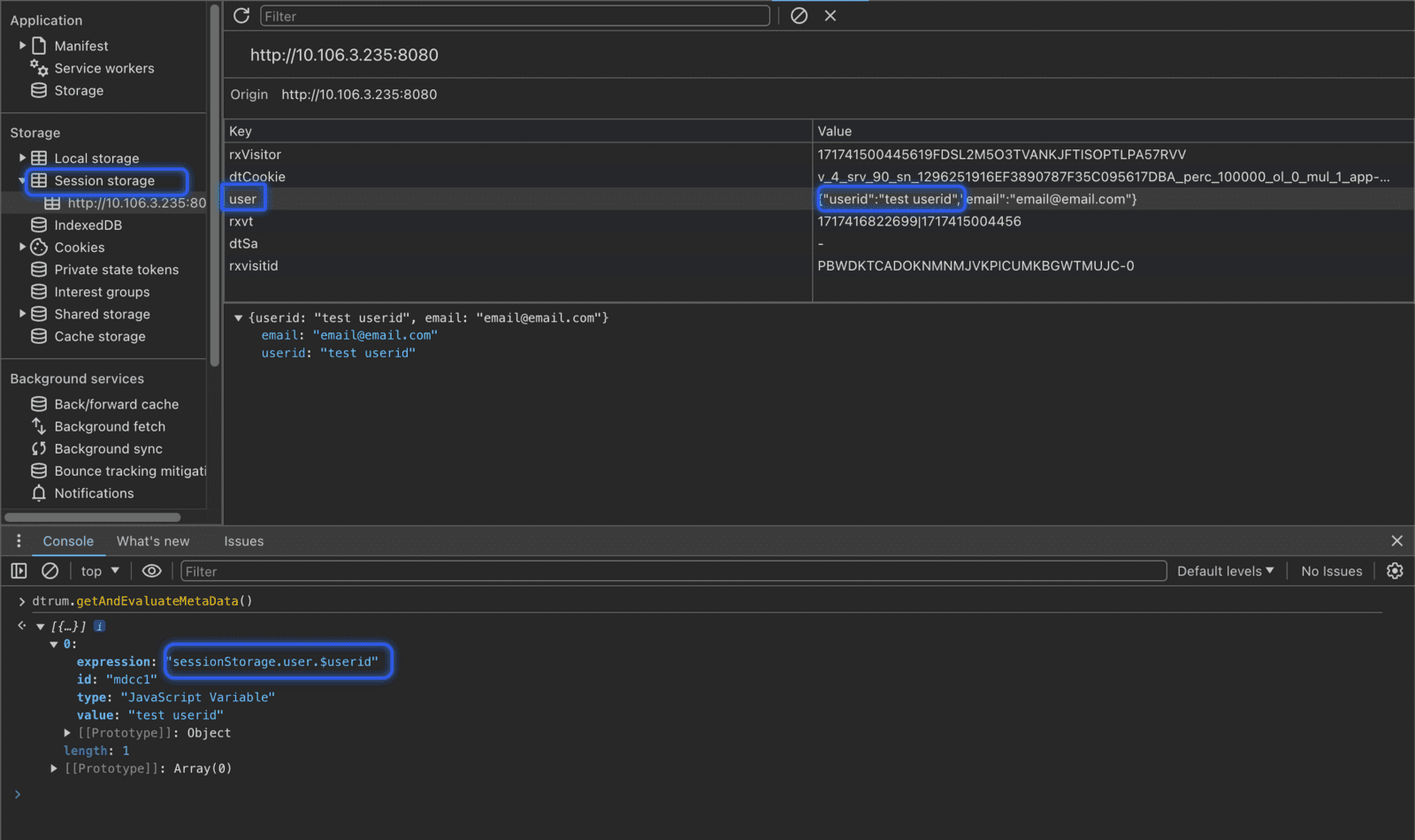 Define user action and user session properties for web applications — Dynatrace Docs
