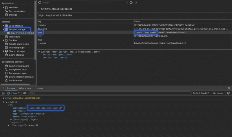 Define user action and user session properties for web applications — Dynatrace Docs