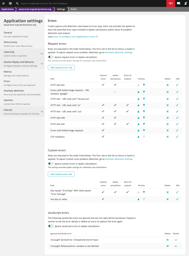 Apdex ratings — Dynatrace Docs