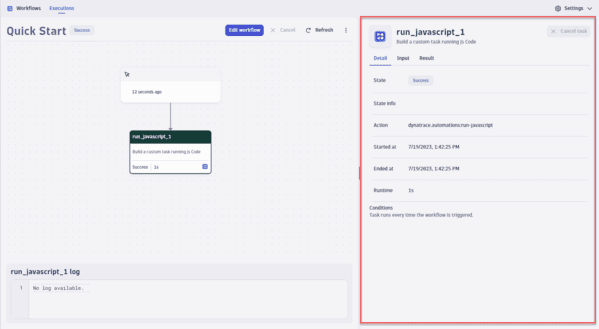 Run and monitor workflows created in Dynatrace Workflows — Dynatrace Docs