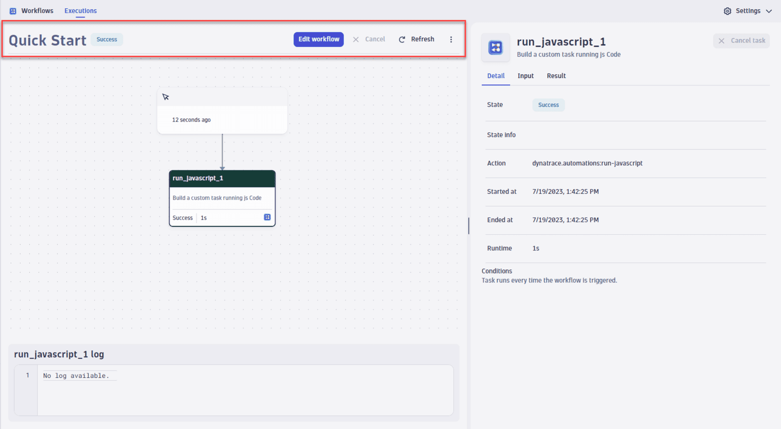 Run And Monitor Workflows Created In Dynatrace Workflows — Dynatrace Docs