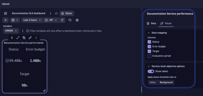 Add a service-level objective (SLO) tile to a dashboard — Dynatrace Docs