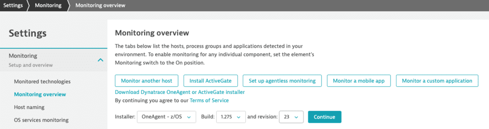Download z/OS product datasets — Dynatrace Docs