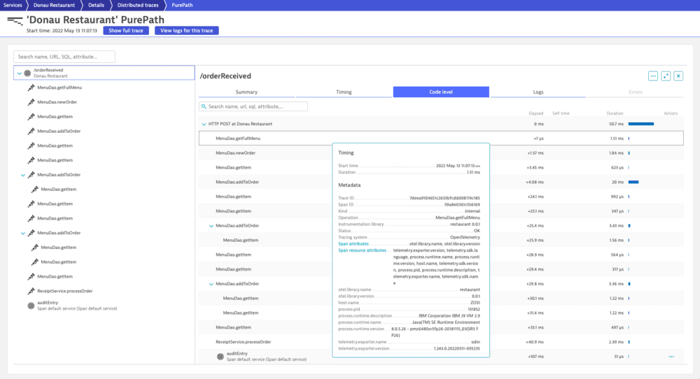 Extend traces using OpenTelemetry — Dynatrace Docs