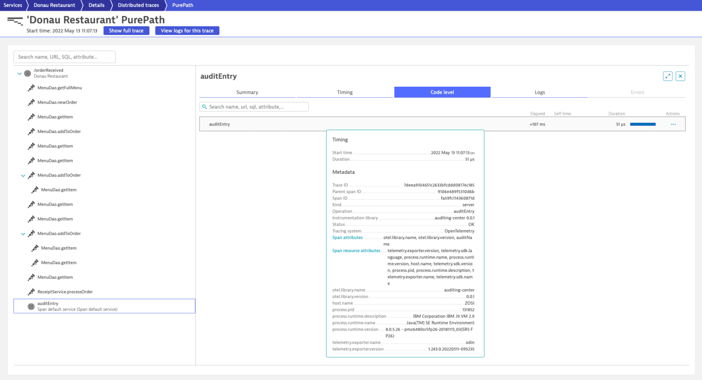 Extend traces using OpenTelemetry — Dynatrace Docs