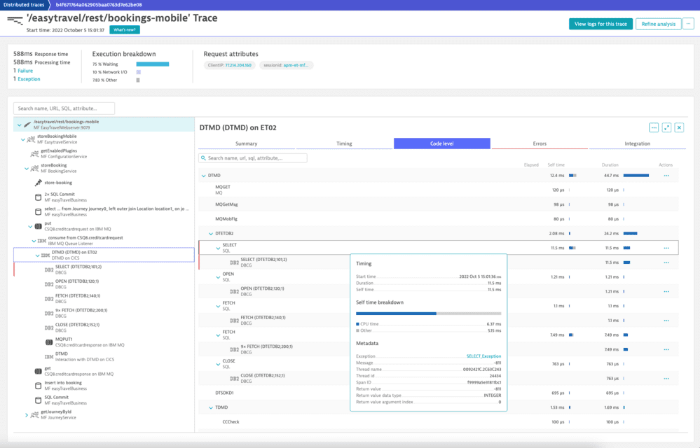 Trace transactions end-to-end — Dynatrace Docs