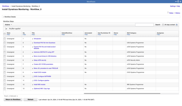 z/OSMF installation workflow — Dynatrace Docs
