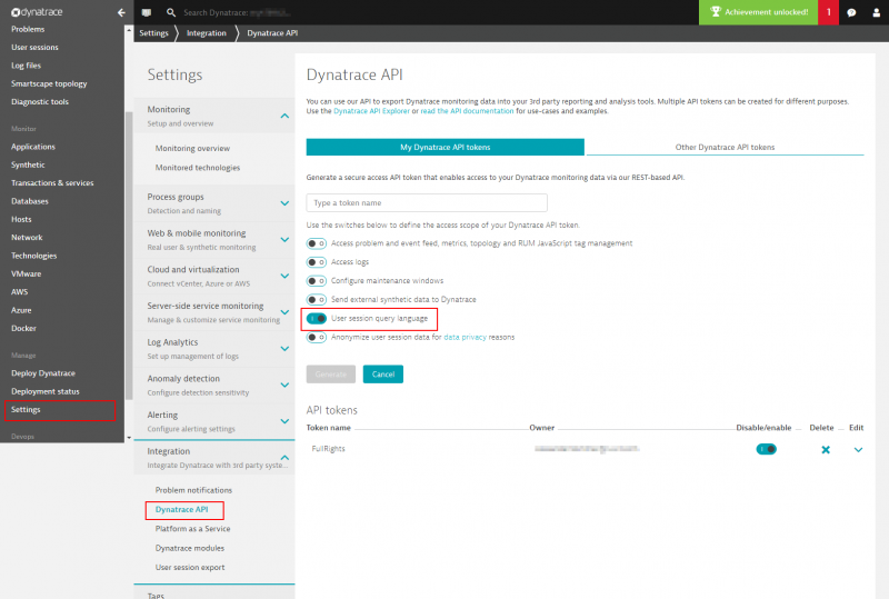 Integrate Search And Segment User Session Data With Dynatrace Rest Api